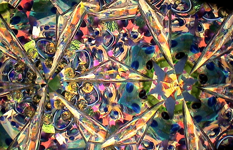 Stained Glass Kaleidoscopes, "Heat Lightning" #2017-2 by Sue Rioux.