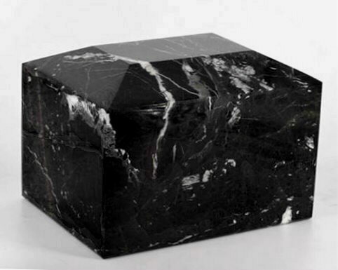 Large Black Marble Urn Vault, Black Urn Box for Ashes - Holds Up to 200 ...