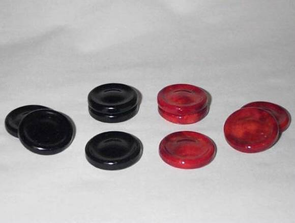 Black, Red and White Marble Checker Game with Alabaster Checkers - 16 ...