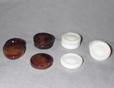 Fossil Marble Checkers Set with Brown & White Alabaster Stone Checkers ...