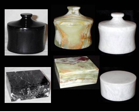 Marble Boxes, Stone Trinket Boxes, Marble Jars, Decorative Onyx ...