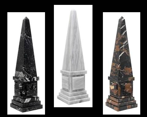 Decorative Stone Obelisk Statues, Large Marble Obelisk Decor Sculptures