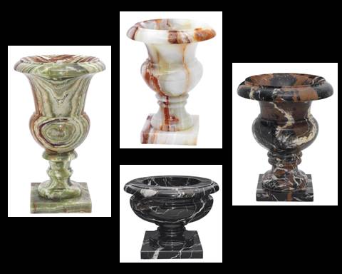 Large Marble Vases, Onyx Stone Planters, Decorative Stone Planter Urns