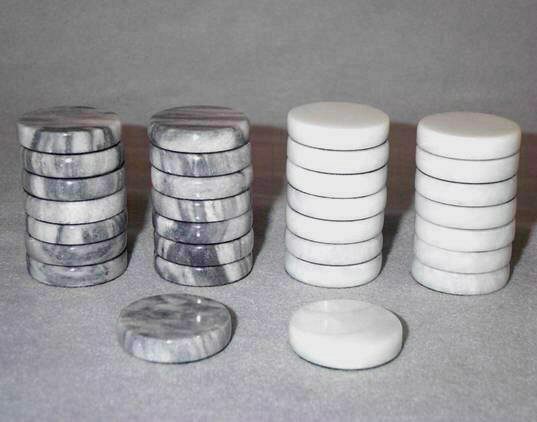 Gray and White Marble Checkers or Replacement Stone Backgammon Pieces ...