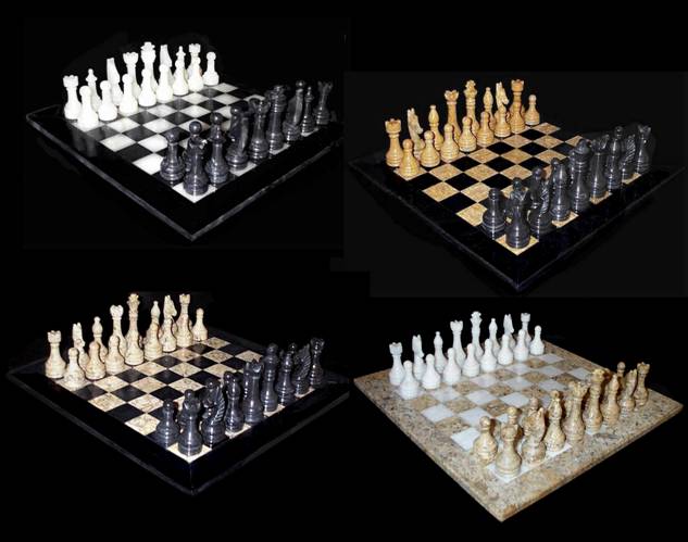 Stone Chess Sets, Marble Chess Sets, Fossil Chess Board Games