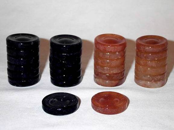 Black and Light Brown Stone Checkers or Replacement Stone Backgammon ...