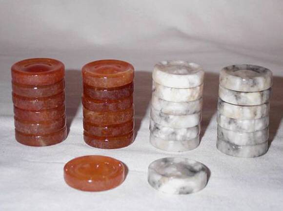 Light Brown and Gray Stone Checkers or Replacement Stone Backgammon ...