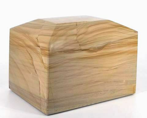 Large Teakwood Stone Urn Vault, Tan Urn Box for Ashes - Up to 200 Cubic ...