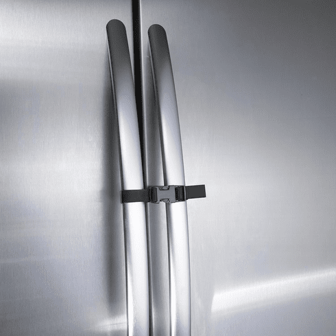 Parent Units Black Double Door Refrigerator Fridge Guard Strap & Buckle