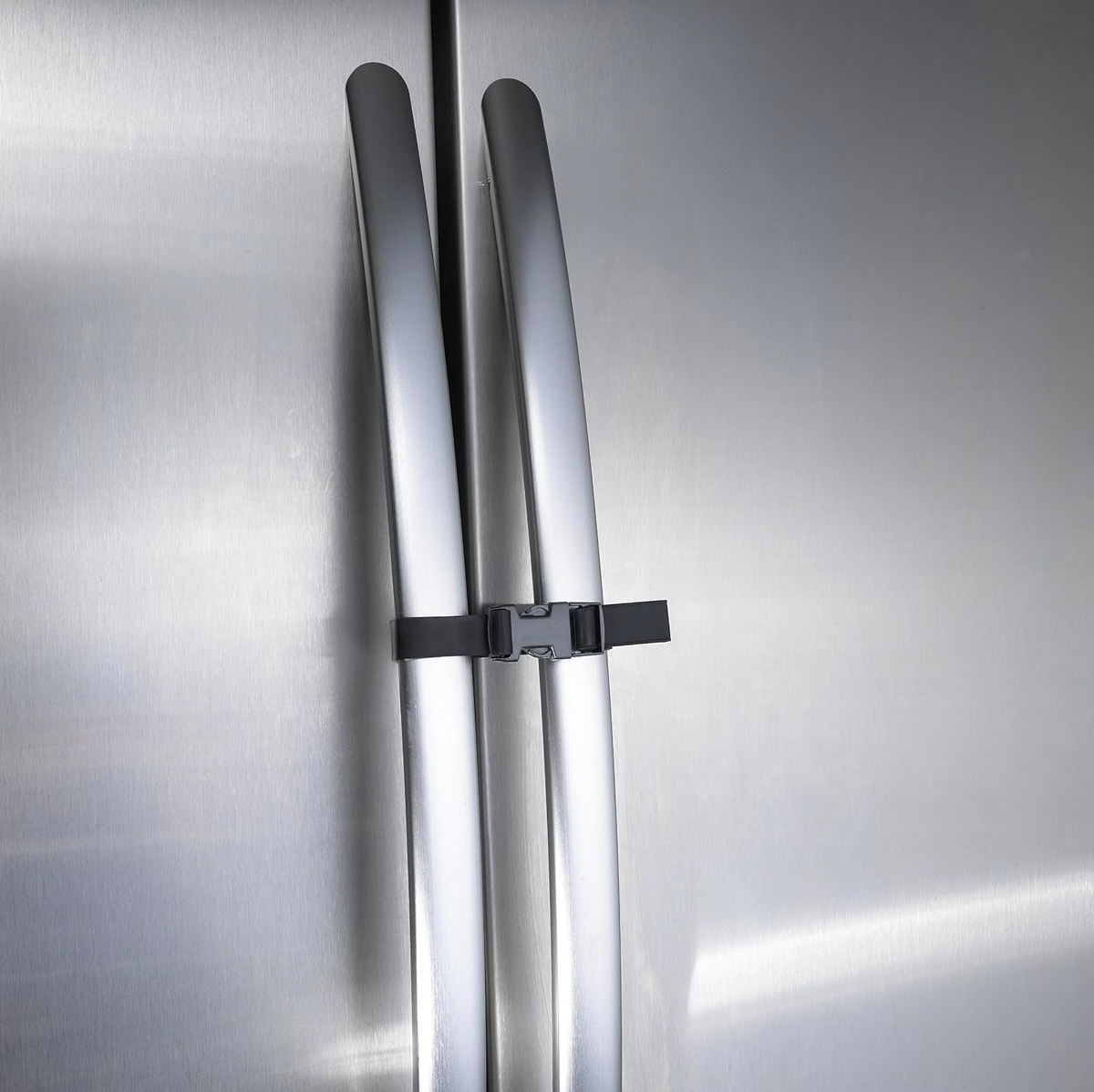 Parent Units Black Double Door Refrigerator Fridge Guard Strap & Buckle