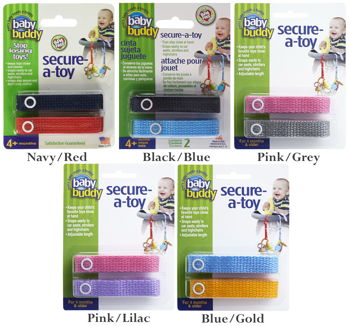 Secure-a-Toy Toy Straps for Car Seat, Stroller or High Chair