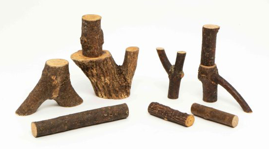 Wooden Tree Blocks with Bark 18 Piece Giant Real Wood Building Block Set