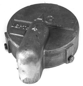 5" Cast Aluminum Standard Ventilated Well Cap with Conduit Opening # C5