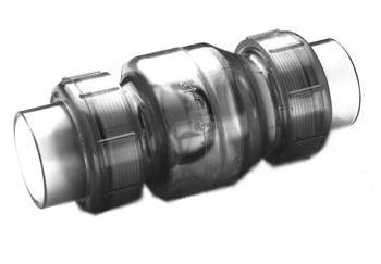Flo-Control PVC Solvent Weld True Union Clear Swing Check Valve