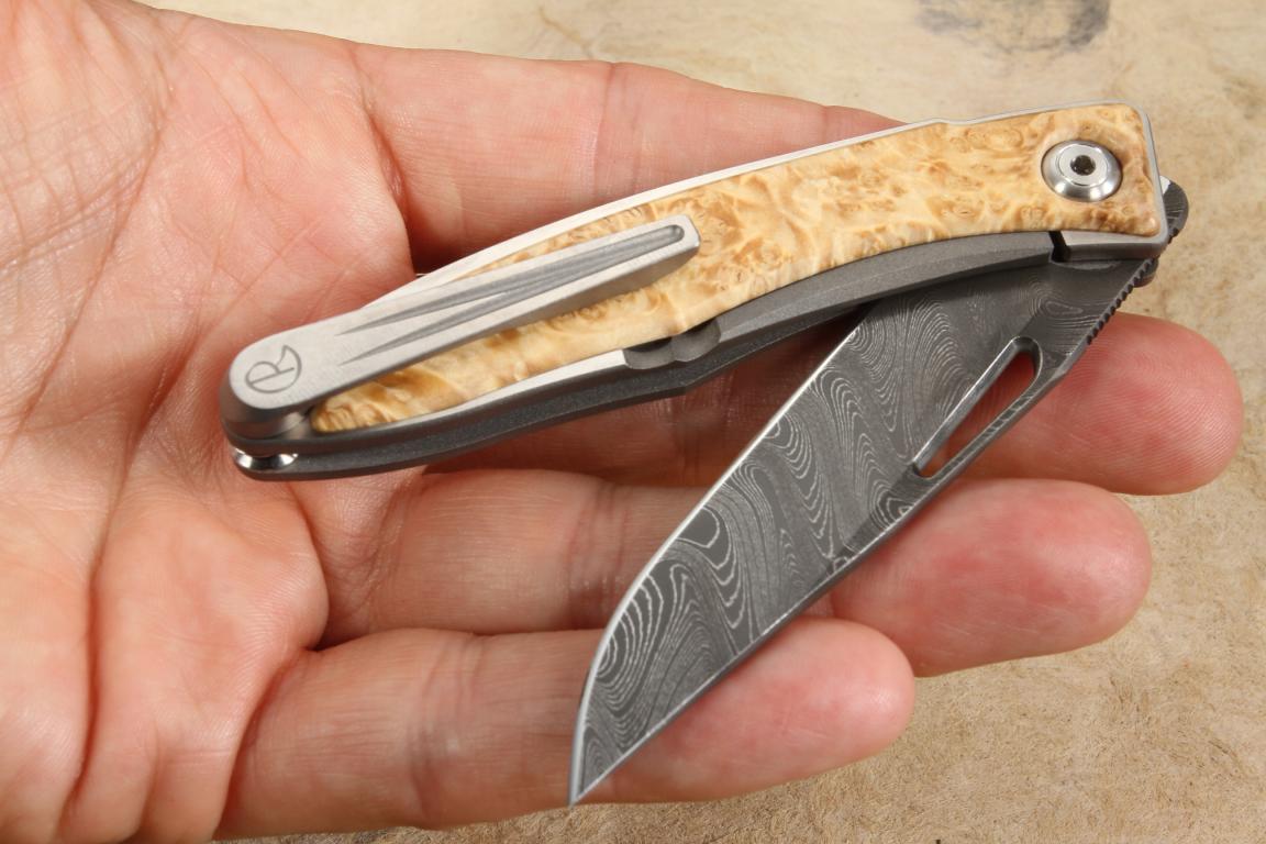 Chris Reeve Mnandi Folding Knife, Box Elder Wood - Free Shipping