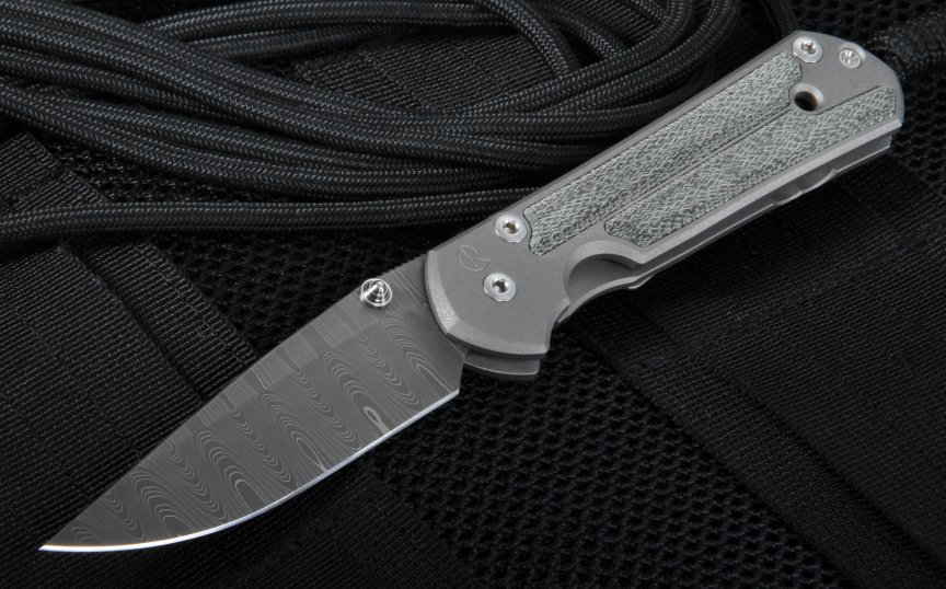 Chris Reeve Small Sebenza 21 Micarta, Ladder Damascus - In Stock