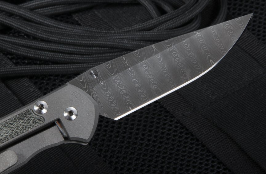 Chris Reeve Small Sebenza 21 Micarta, Ladder Damascus - In Stock