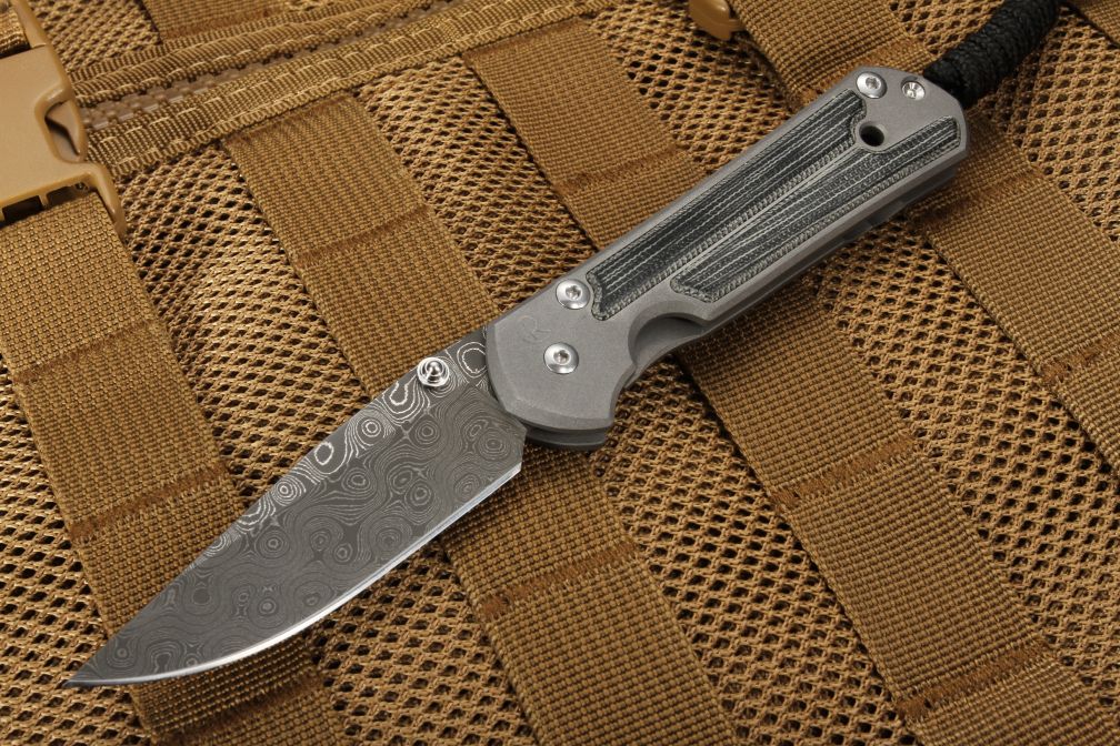 Chris Reeve Small Sebenza 21 Micarta Inlay Stainless Raindrop Damascus ...