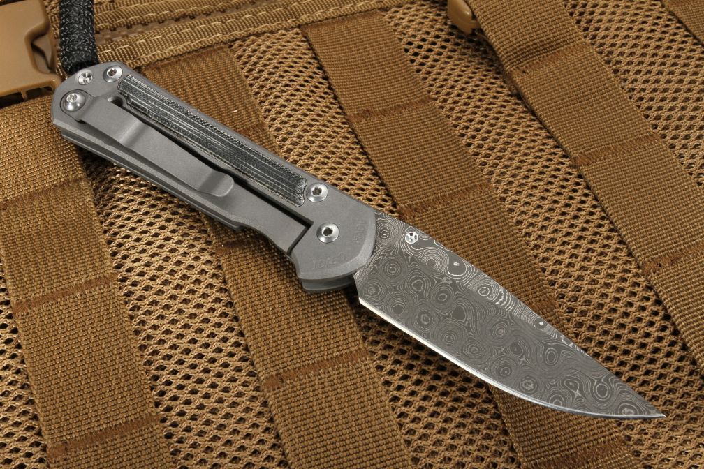 Chris Reeve Small Sebenza 21 Micarta Inlay Stainless Raindrop Damascus ...