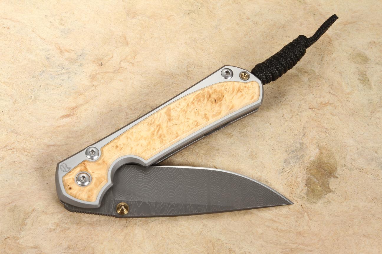 Small Sebenza 31 Box Elder & Damascus - KnifeArt + Free Shipping