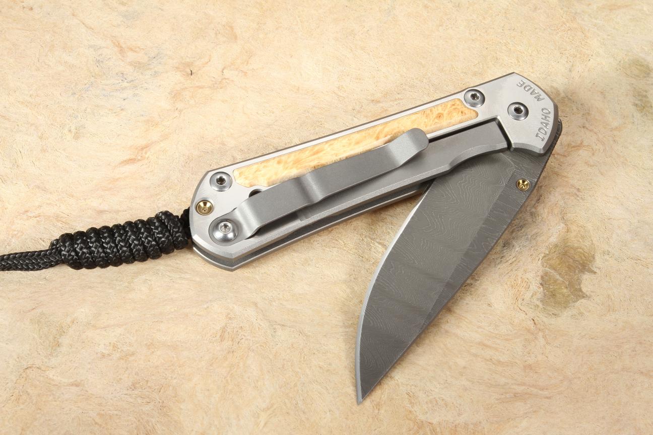Small Sebenza 31 Box Elder & Damascus - KnifeArt + Free Shipping