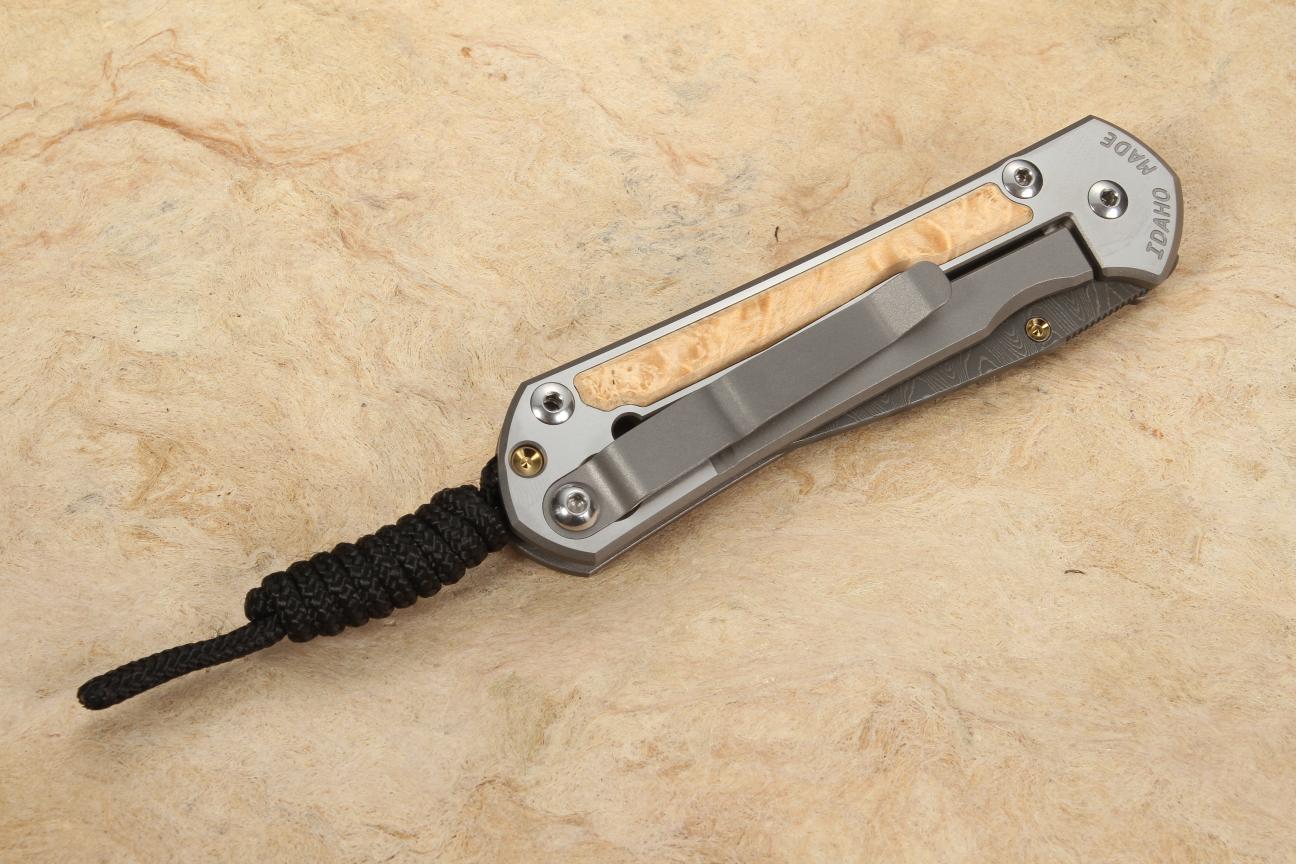 Small Sebenza 31 Box Elder & Damascus - KnifeArt + Free Shipping