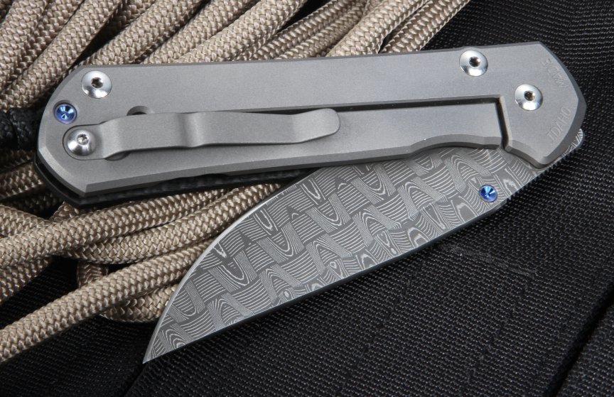 Chris Reeve Large Sebenza 21 Carbon Fiber Damascus -Free Shipping