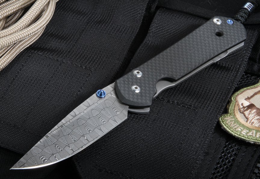 Chris Reeve Large Sebenza 21 Carbon Fiber Damascus -Free Shipping