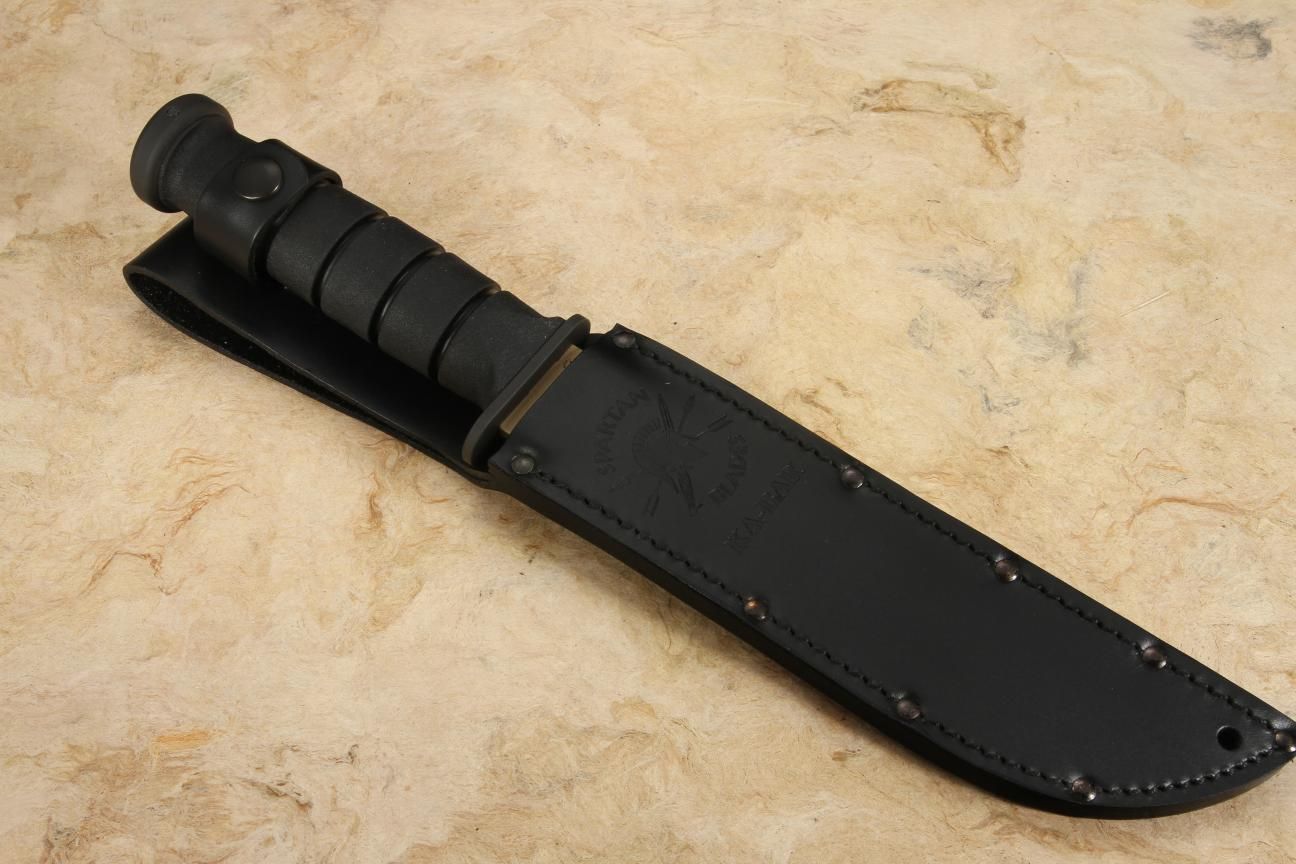 Spartan KA-BAR - Black Leather Sheath - FDE MagnaCut Blade + Free Shipping