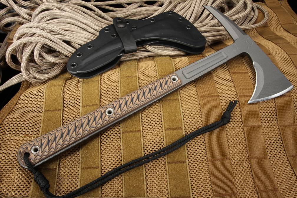 RMJ Tactical Kestrel Feather Tomahawk - Hyena Brown + Free Shipping