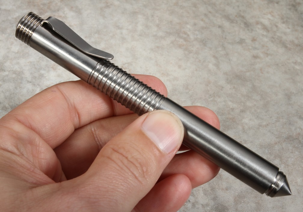 Matthew Martin Tactical Pen - Titanium with Cap - In Stock