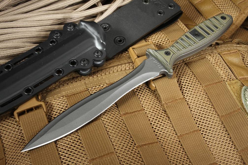RMJ Jungle Dagger Dirty Olive G10 Tactical Fixed Blade + Free Shipping