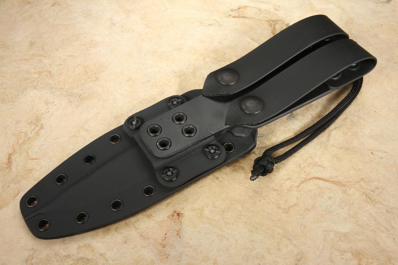 Spartan Blades Moros Fighter S45VN, Black on Black - Kydex Sheath