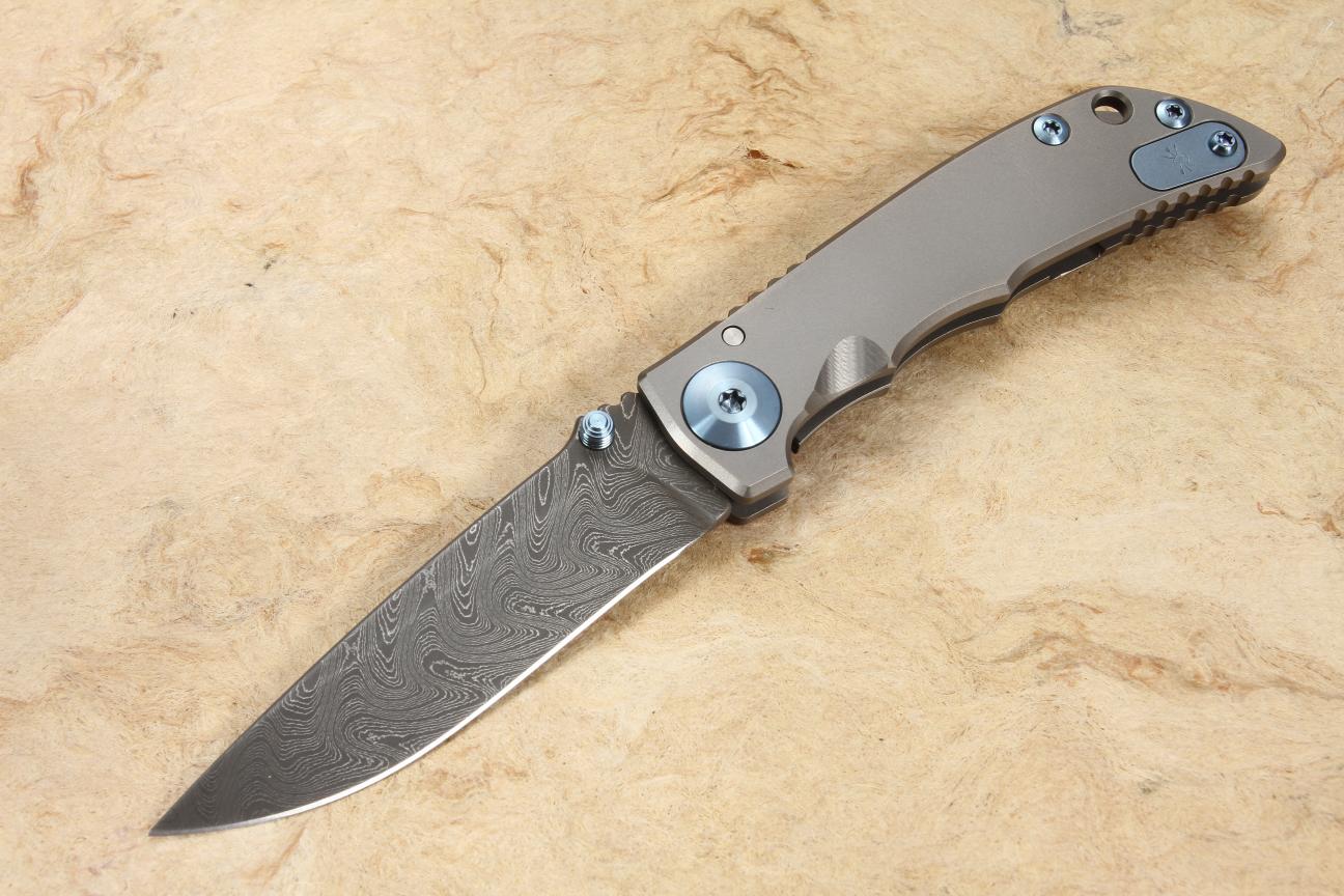 Spartan Harsey Folder 3.25 Chad Nichols Damascus - Blue Hardware + Free ...