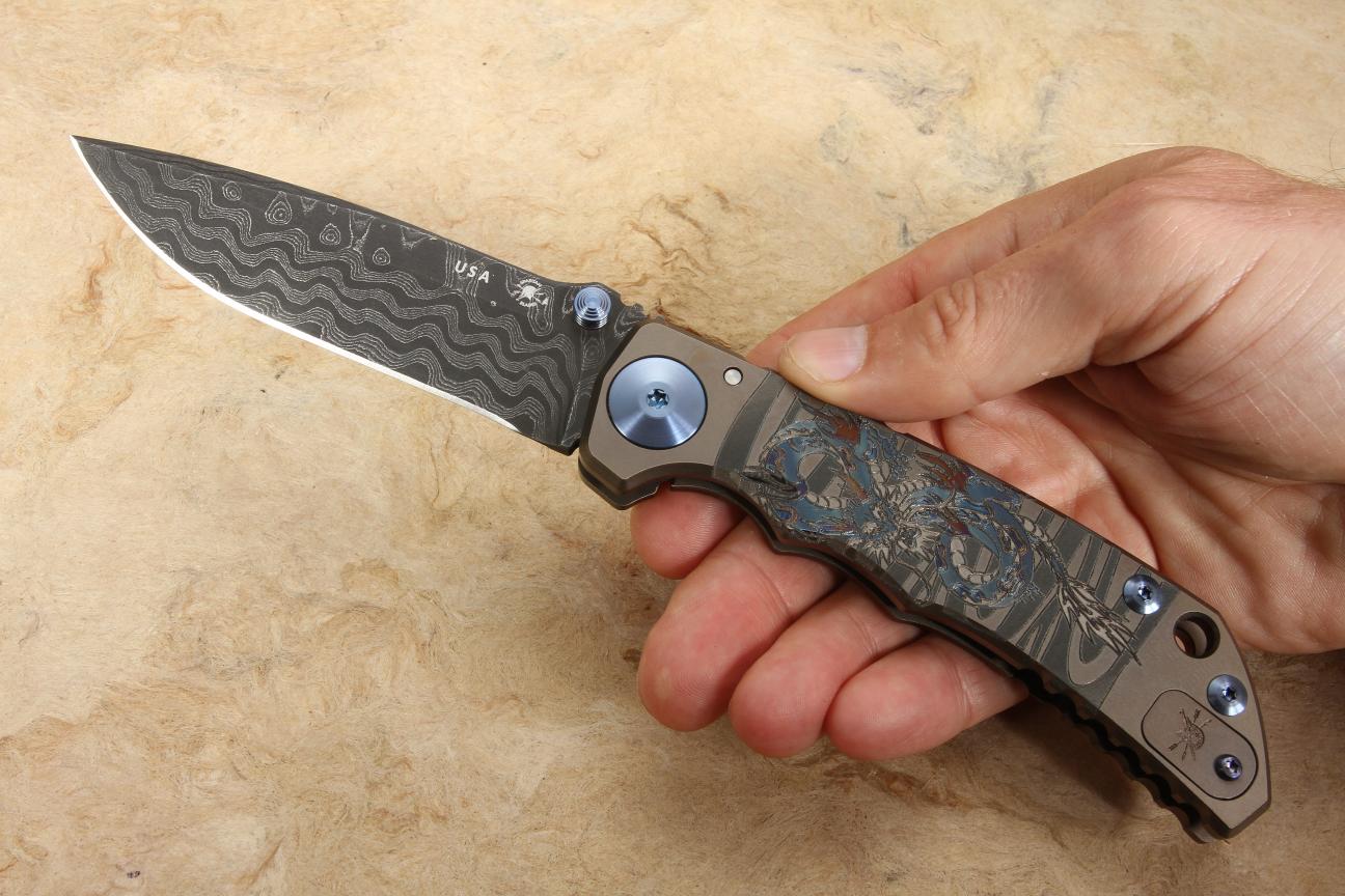 Spartan Harsey Folder - Dragon Special Edition - Damascus + Free Shipping