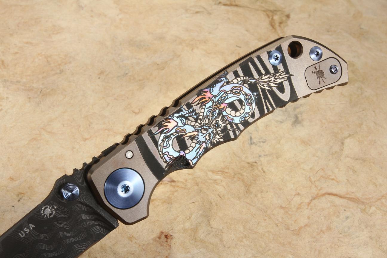 Spartan Harsey Folder - Dragon Special Edition - Damascus + Free Shipping