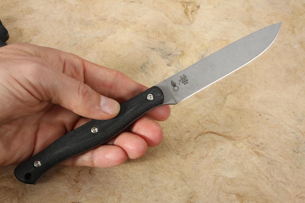 White River Exodus 4 Black Canvas Micarta Hunting Knife - Best Price