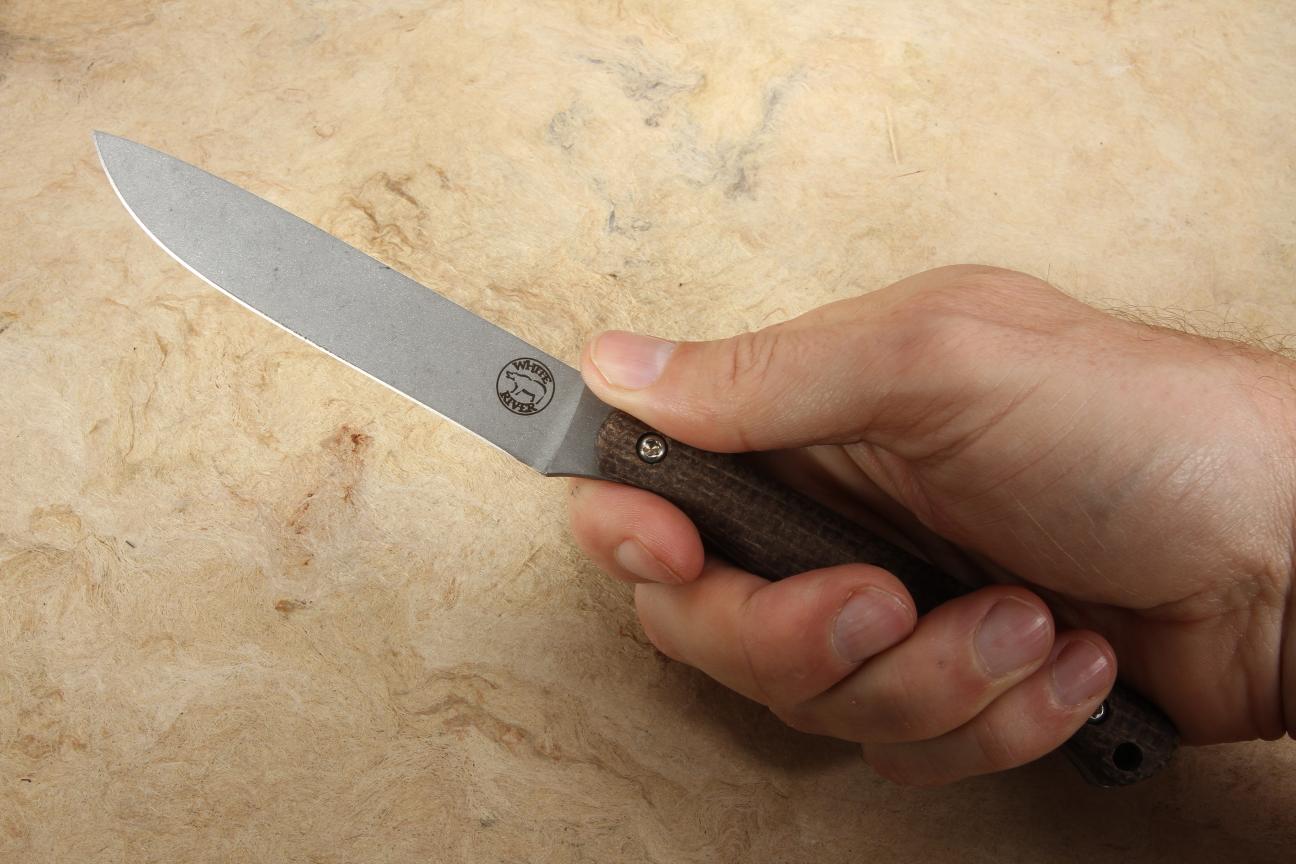 White River Exodus 4 Natural Vurlap Micarta Hunting Knife - Best Price