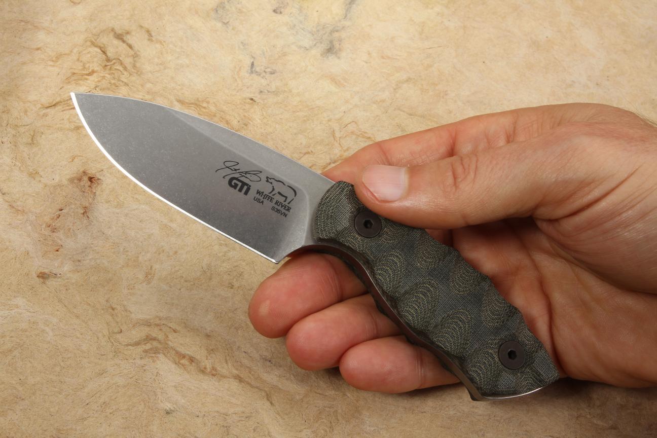 White River GTI 3 Black and OD Linen Micarta Tactical/Survival Knife ...