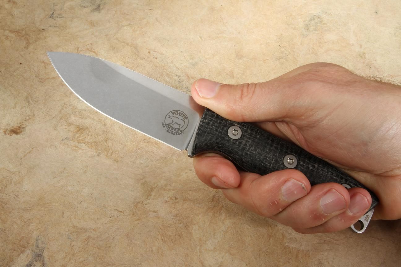 White River Ursus Cub - Black Burlap Micarta - MagnaCut - EDC Bushcraft + Free Shipping