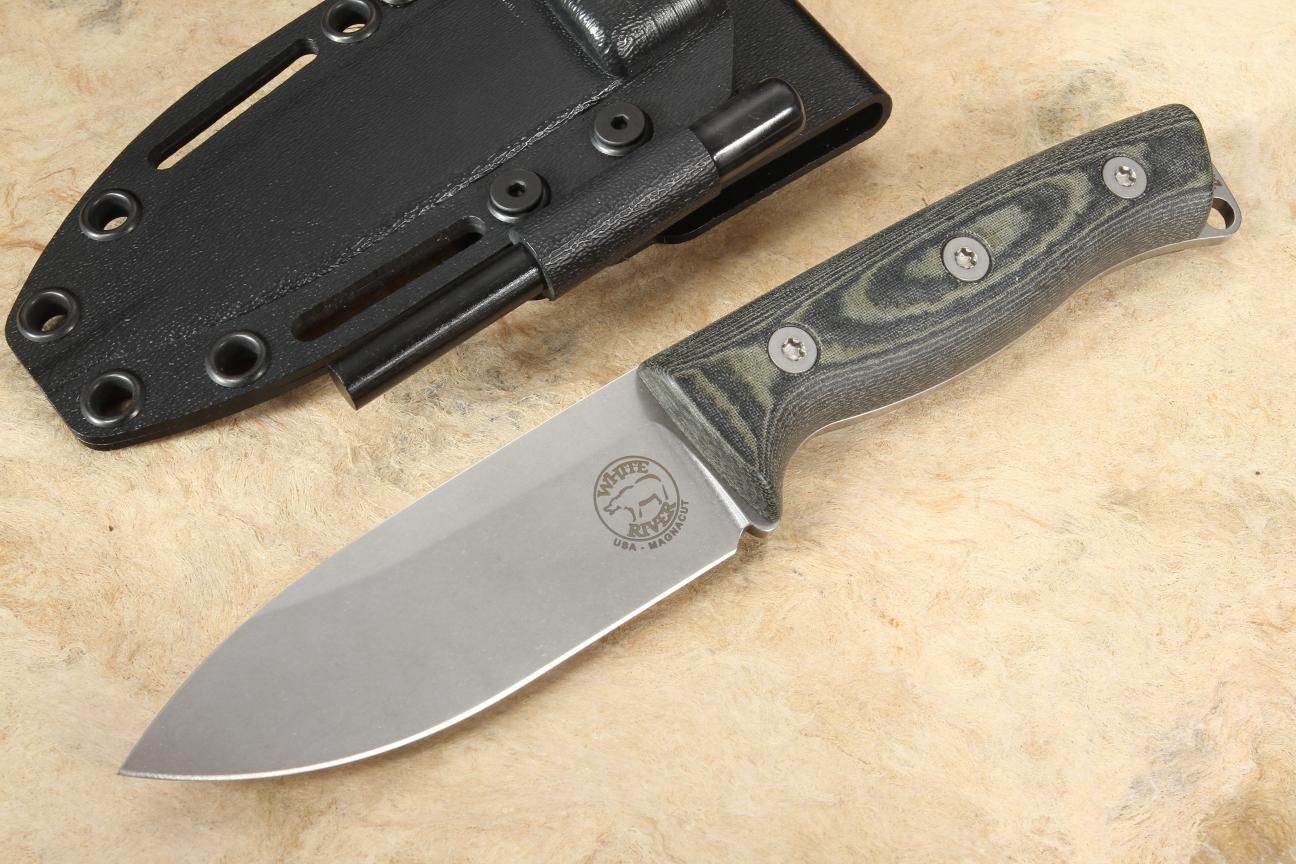 White River Ursus Cub - Black/OD Linen Micarta - MagnaCut - EDC Bushcraft + Free Shipping