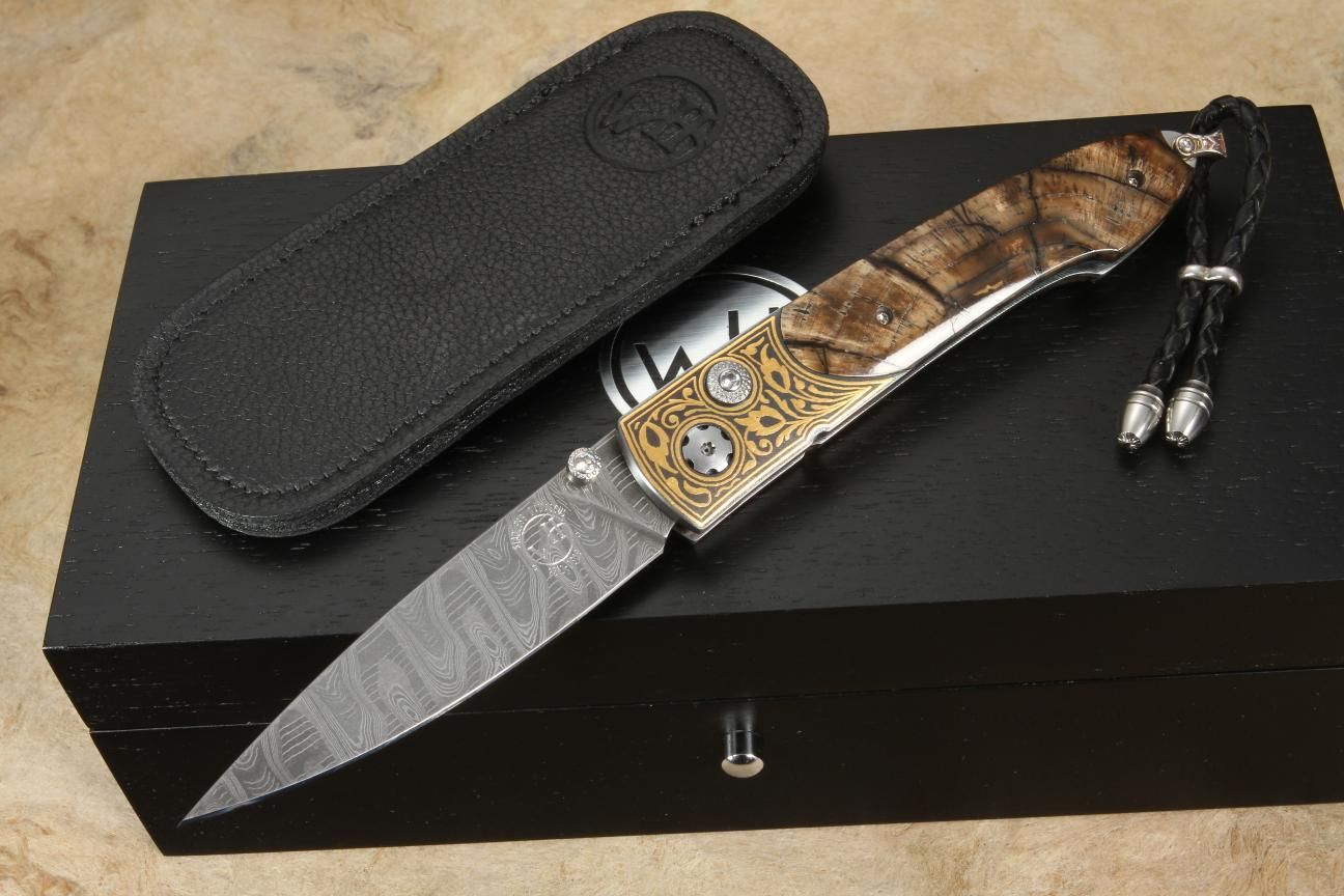 William Henry Knives B10 Age Old - Gold & Fossil Mammoth + Free Shipping