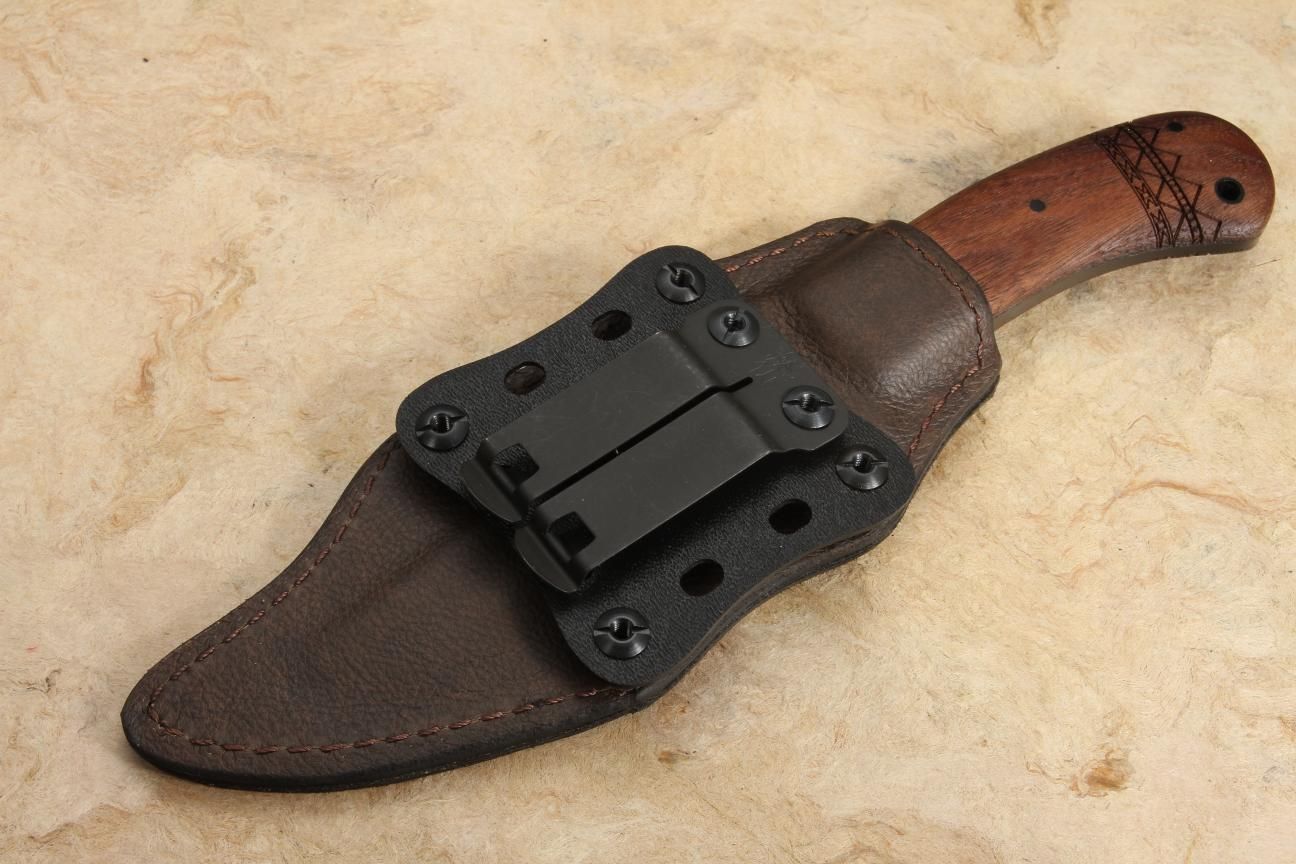 Winkler Belt Knife - Tribal Walnut + Free Shipping