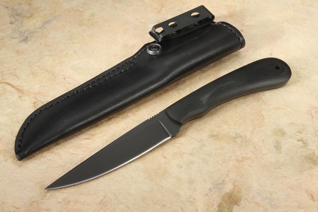 Winkler Knives Operator Black Laminate Handle Fixed Blade