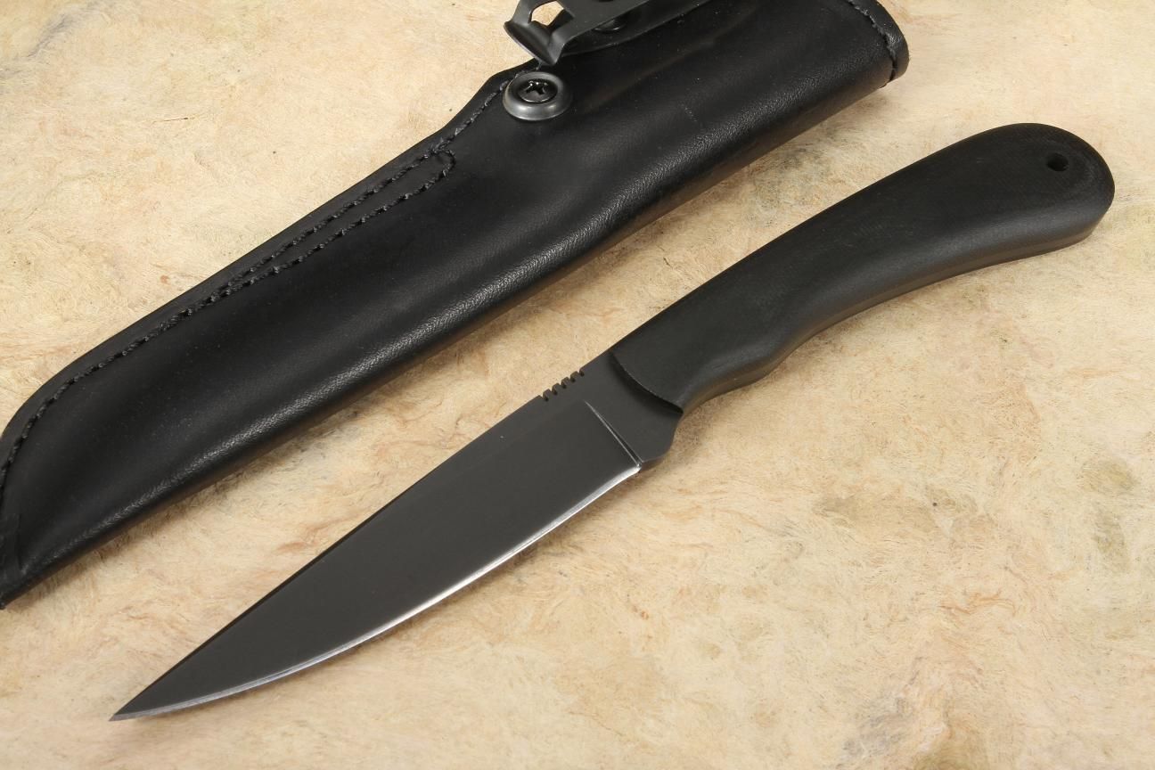 Winkler Knives Operator Black Laminate Handle Fixed Blade