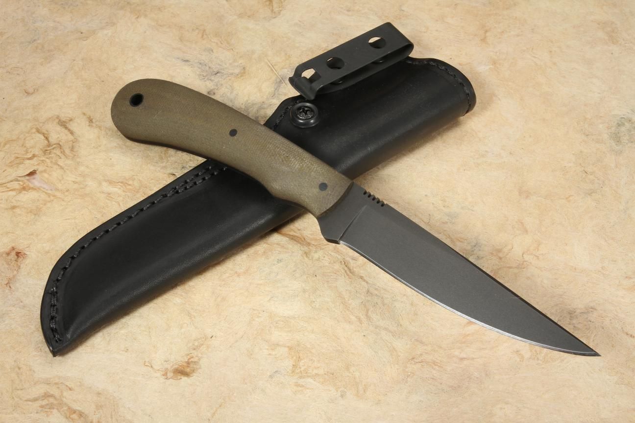 Winkler Knives Operator Caswell/Micarta, Leather Sheath -In Stock