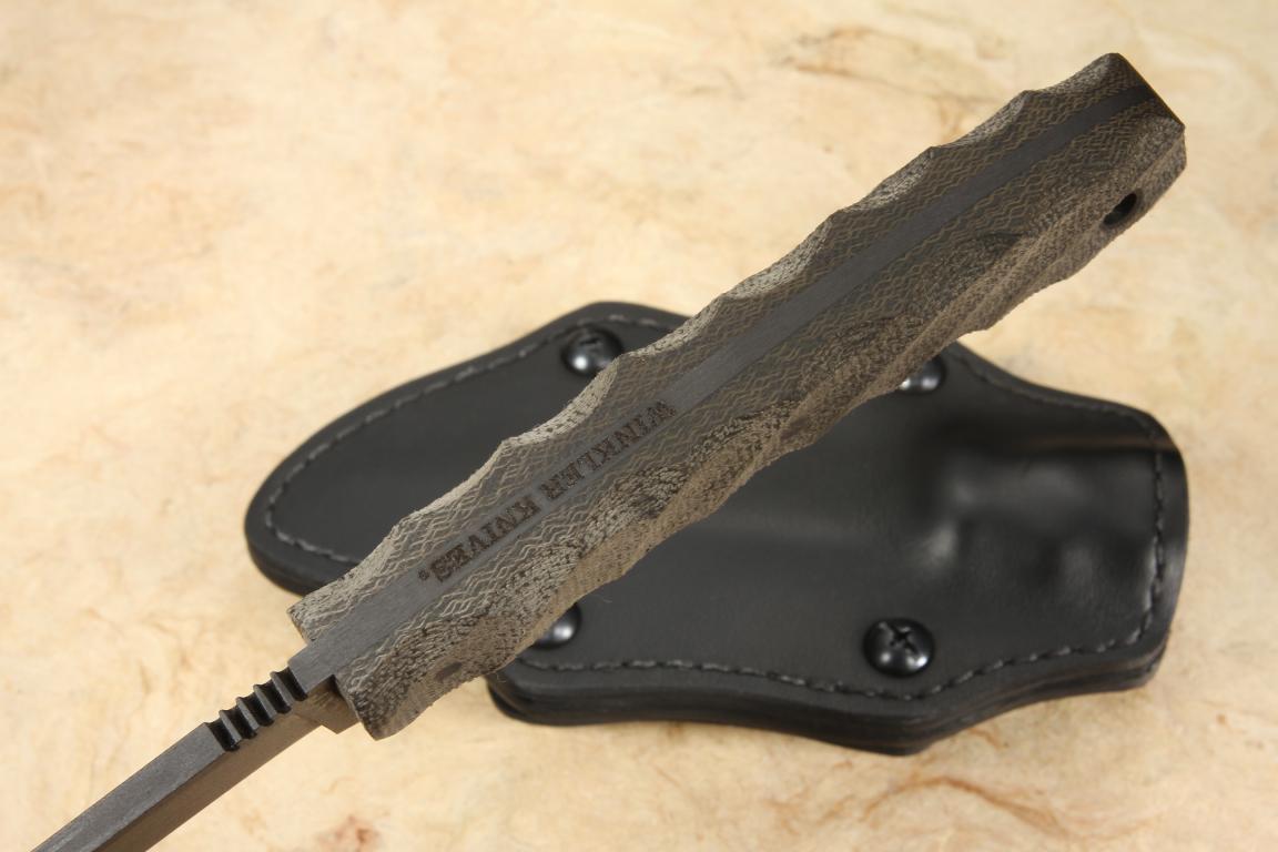 Winkler Knives Operator, Sculpted Green Micarta Handle