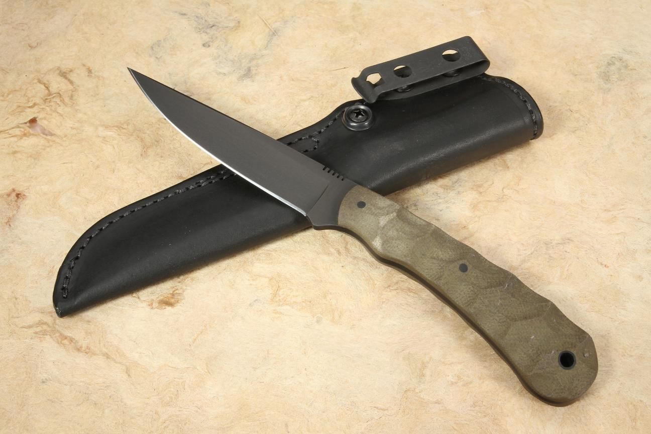 Winkler Knives Operator, Sculpted Green Micarta Handle