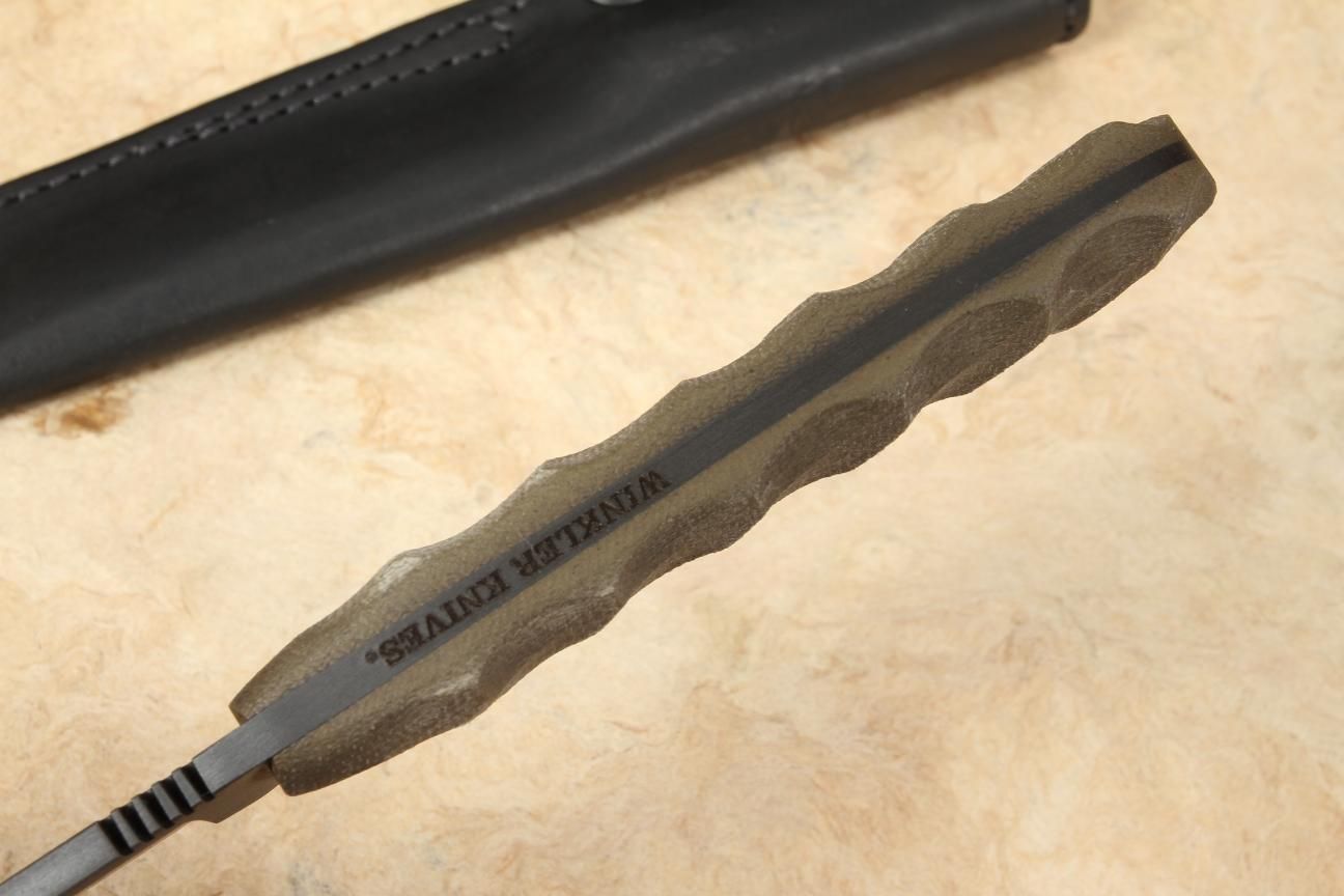 Winkler Knives Operator, Sculpted Green Micarta Handle