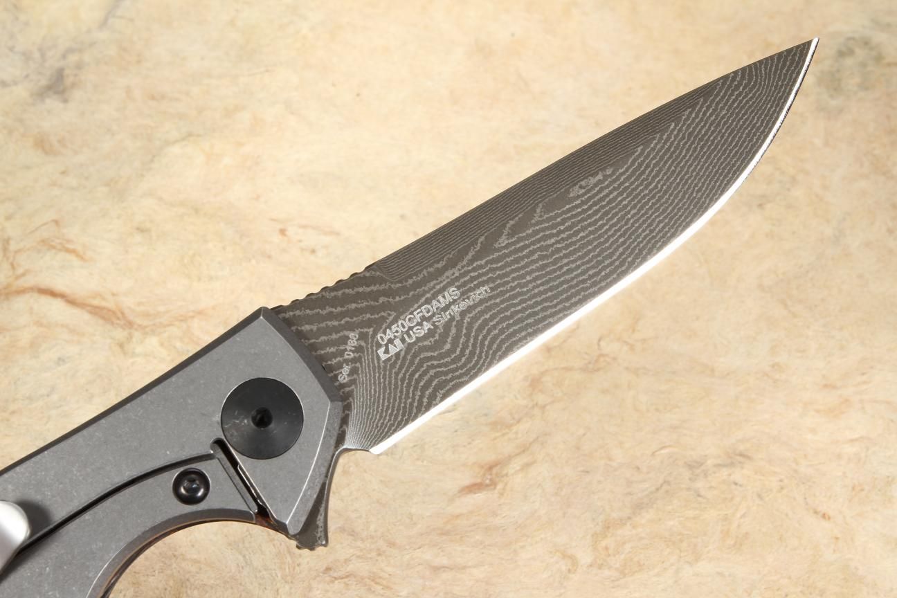 Zero Tolerance 0450CFDAMS Titanium and Damascus Flipper - Best Price